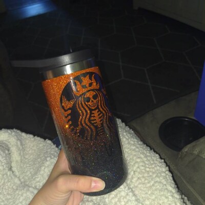 Gothic Starbucks Inspired Glitter Tumbler - Etsy