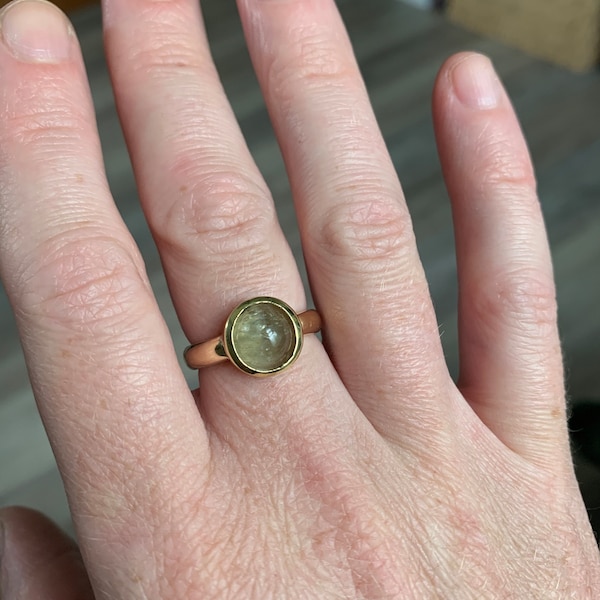 Natural Red Coral Cylindrical Shape (moonga) Gemstone Copper Ring | 3ct ...