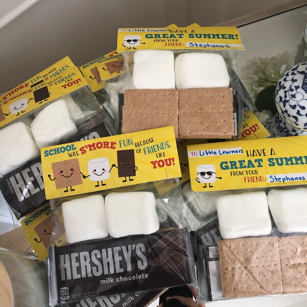 PRINTABLE End Year Gift Tags, Smores Tags, S'mores Favor Tags, Summer ...