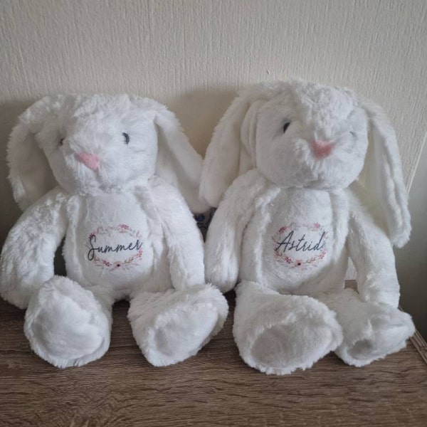 Personalised Bunny Rabbit, New Baby Gift, Customised Plush Soft Toy ...