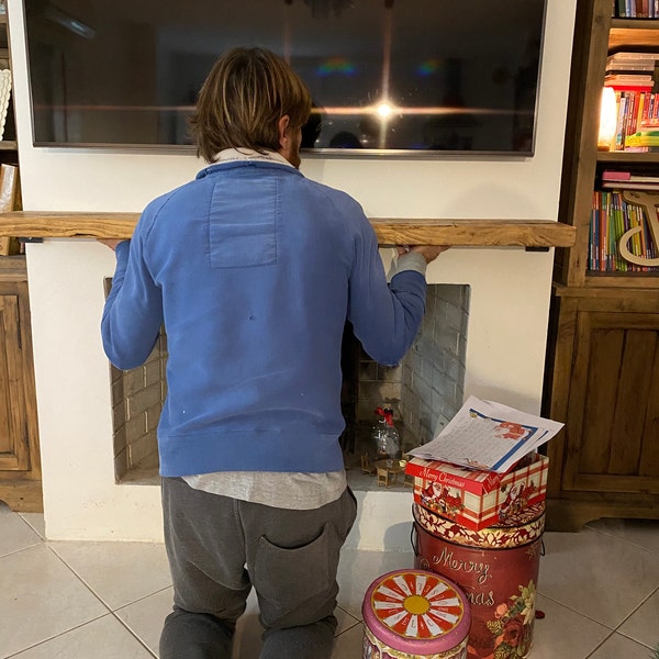 Mensola con supporti a piastre in legno di recupero, profondità 10/20 ...