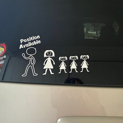 Single Mom Stick Figure Decal, Husband Position Available Car Vinyl ...