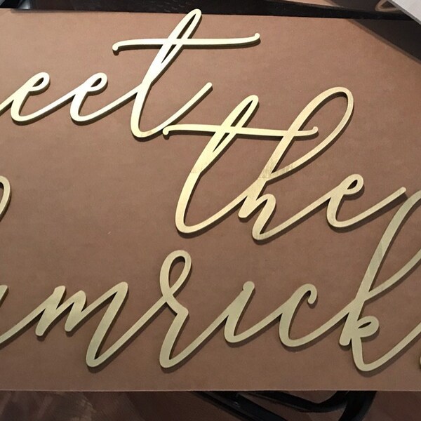 Large Custom Elegant Name Sign / Wedding Sign / Custom Name Sign ...