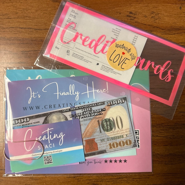 Wallet Size Clear Cash Envelopes Customized Cash Stuffing Envelopes ...