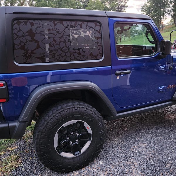 Fits 2011-2018 Jeep Wrangler 2 Door Hard Top JK Quarter Window Flowers ...