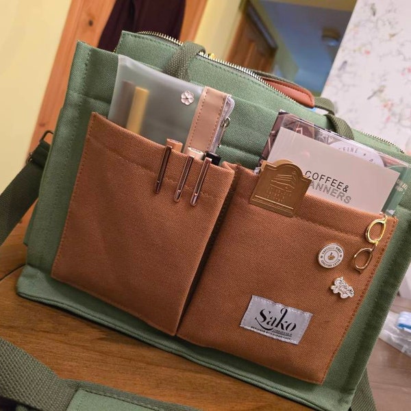 Canvas Planner Tote Bag | Sako Carryall Multi-pocket Organiser for ...