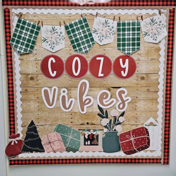Modern Christmas Bulletin Board Kit, December Bulletin Board Ideas ...