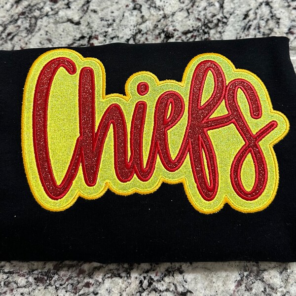 Satin Stitch Chiefs Double Stacked Script Applique Embroidery Download ...