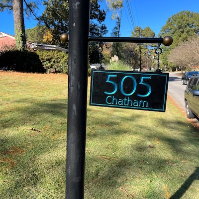 Vertical Stickley Address Sign Engraved House Number. Choice of 3 Sizes ...