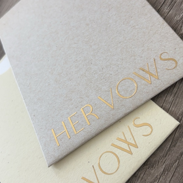 Vow Cards, Vow Renewal Cards, Vow Cards, His Vows, Her Vows, Set of 2 ...