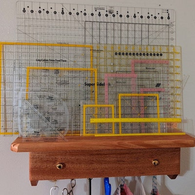 14 Slot Mahogany Quilting Ruler Holder, Wall Mounted - Etsy