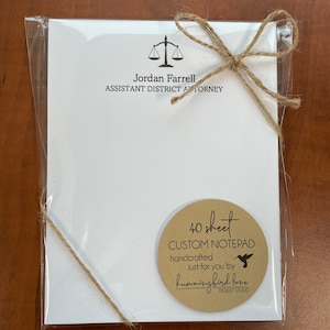 Scales of Justice Notepad, Personalized Notepad for Lawyer, Attorney ...