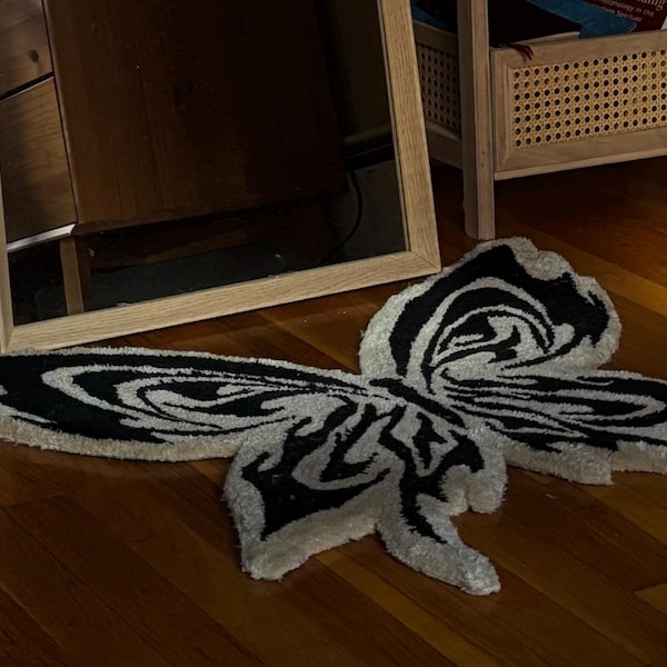 Gothic Butterfly Fluffy Handmade Tufted Rug - Etsy