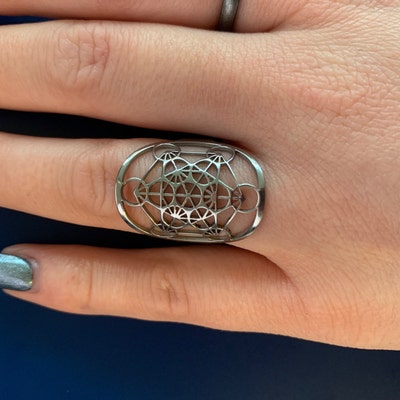 Metatron's Cube Ring Stainless Steel - Etsy