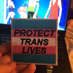 Protect Trans Lives Embroidered Patch / Vegan Adhesive / LGBT Queer ...