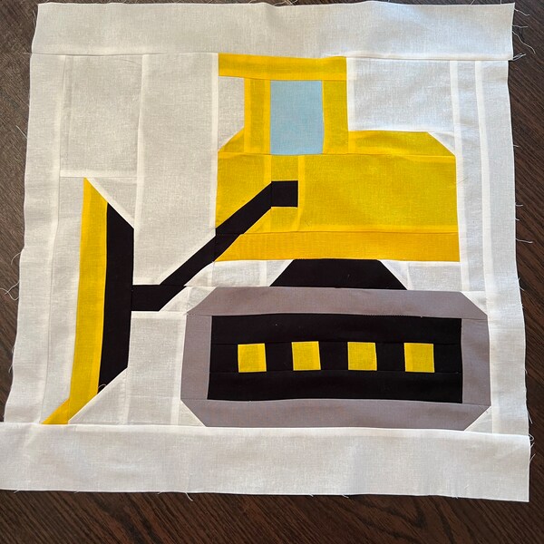PDF Quilt Block Pattern – Bulldozer – Vehicle Quilt - Etsy