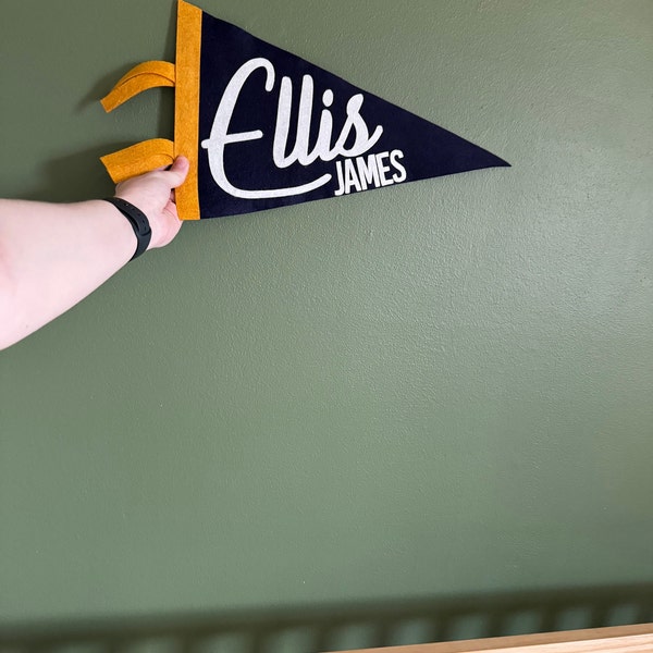 Felt Name Pennant With First and Middle Name - Etsy