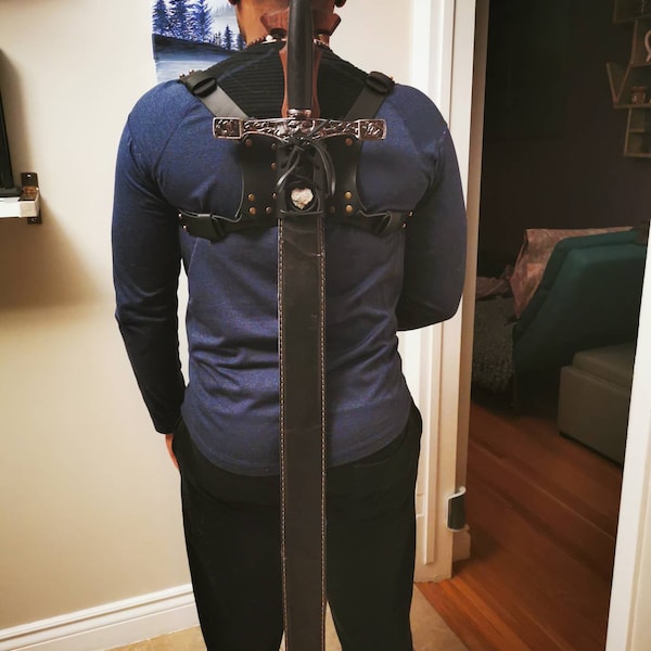 Vertical Leather Back Scabbard With Captain America Style Straps ...