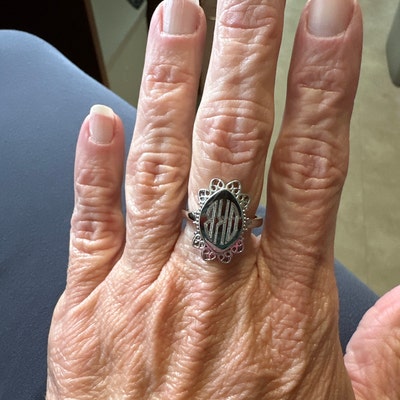 Sterling Silver Monogram Stackable Ring, Sterling Silver Stackable ...