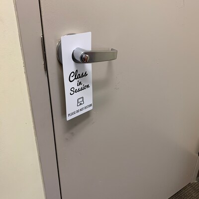 Personalized Door Knob Hanger Zoom in Progress Door Sign Virtual ...