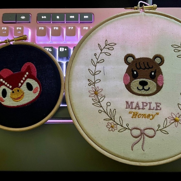MAPLE Animal Crossing - Fan Art - Embroidered Frame Wall Display ...