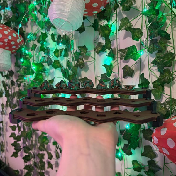 Handcrafted Wooden Dice Display Stand | Minimalist Tabletop Holder for ...