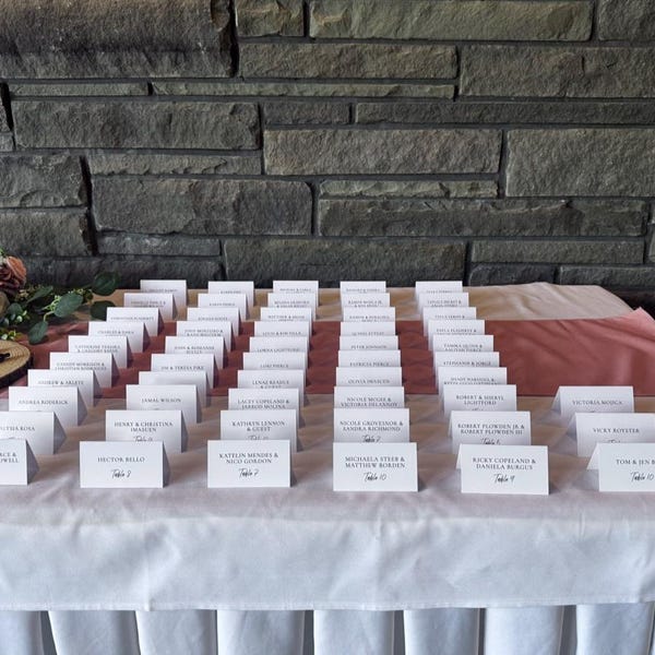 Place Cards PRINTED With Names and Meal Icons Rustic Wedding Seating ...