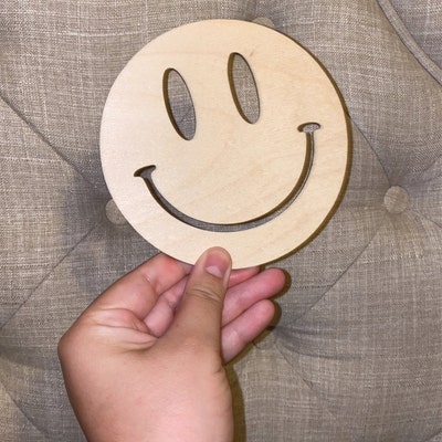 Smiley Face multiple Sizes-wood Cut Out Craft Supply Finished or ...