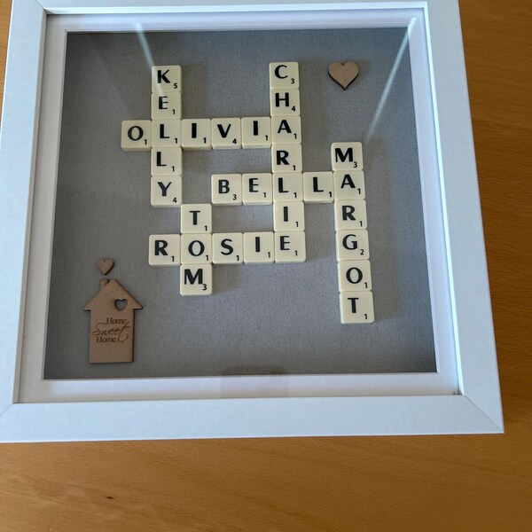 Scrabble Pictures, Scrabble Frame, Personalised Wall Art, Family Gifts ...