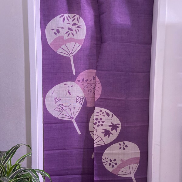 Japanese Style Noren Curtain Natural Handwoven Linen Natural Dyed Brown ...