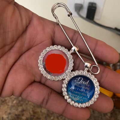 Custom Photo Groom Lapel Pin 2 Charm Rhinestone Lapel Pin Wedding ...