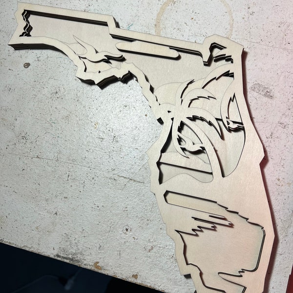 3D Layered Tropical Florida Sign, Digital Download, Glowforge Cut File ...