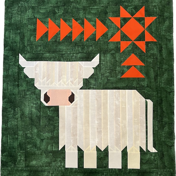 Highland Cow Quilt Block Pattern Animal PDF -includes Instructions for ...