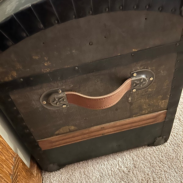 Antique Trunk Handle Kit Antique Brass Star Cap Style, Leather Trunks ...