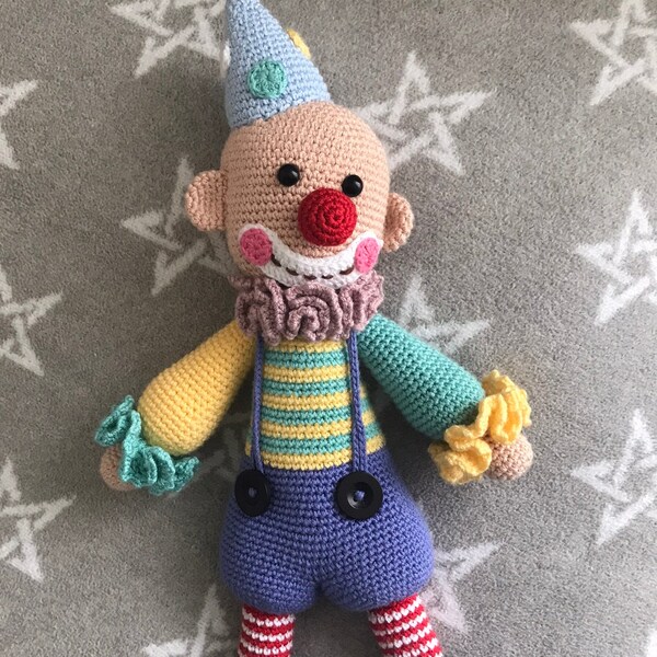 Amigurumi Clown Pattern - Chatterbox the Clown - Crochet Clown Doll ...