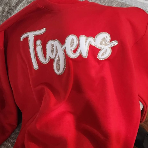 Puff Print Custom Team Name Sweatshirt, Scool Mascot Sweatshirt Shirt ...