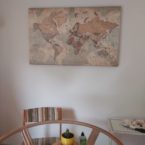 Push Pin Travel Map of World Customized Map Framed One Panel | Etsy