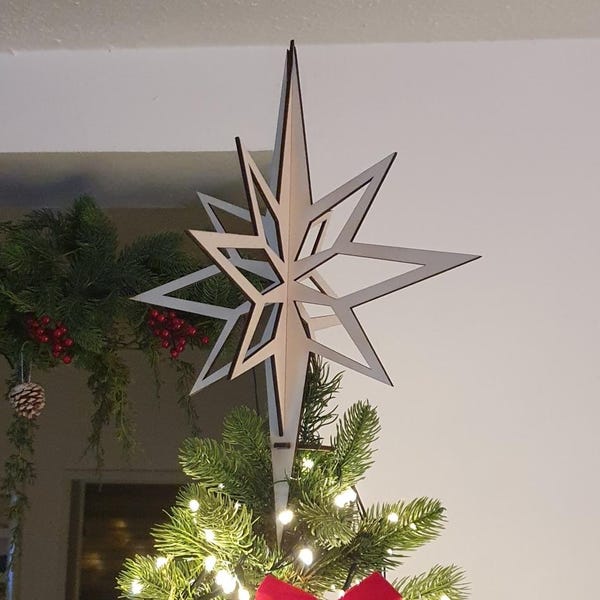 North Star Tree Topper | SVG Laser Cut File | Instant Download for ...