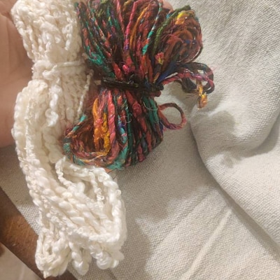 1 Oz Sari Silk Threads W/ribbon Pieces Boho Junk Journal Fiber Beads ...