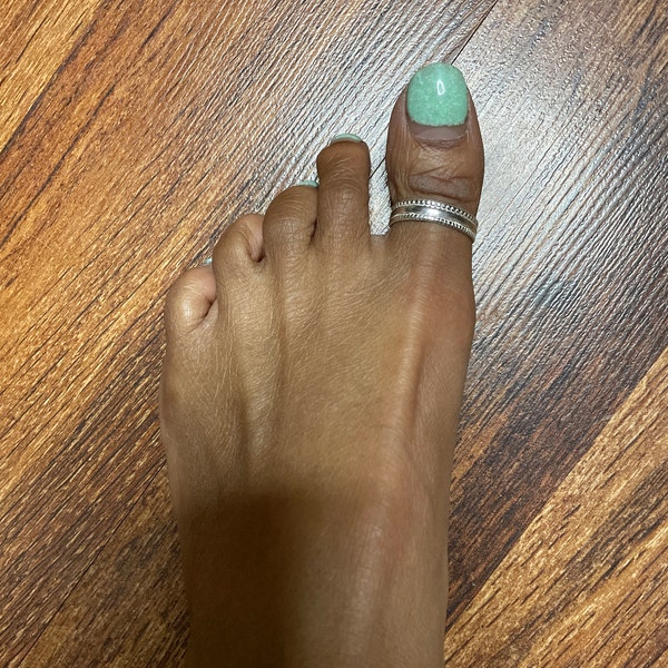 Sterling Silver Big Toe Ring, D Shaped Hallux Ring for Foot Thumb ...