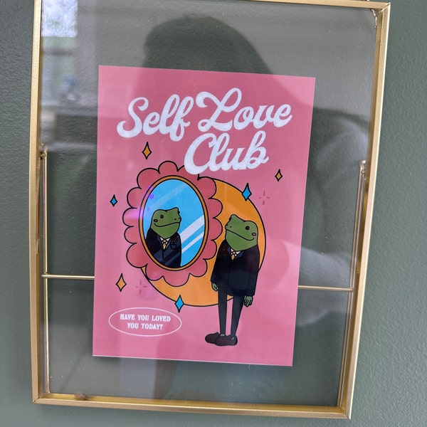 Frog Self Love Club Wall Print, Digital Download Print, Affirmation Art ...