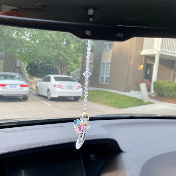 Swarovski Crystal Angel/ Rear View Mirror Decoration Angel - Etsy