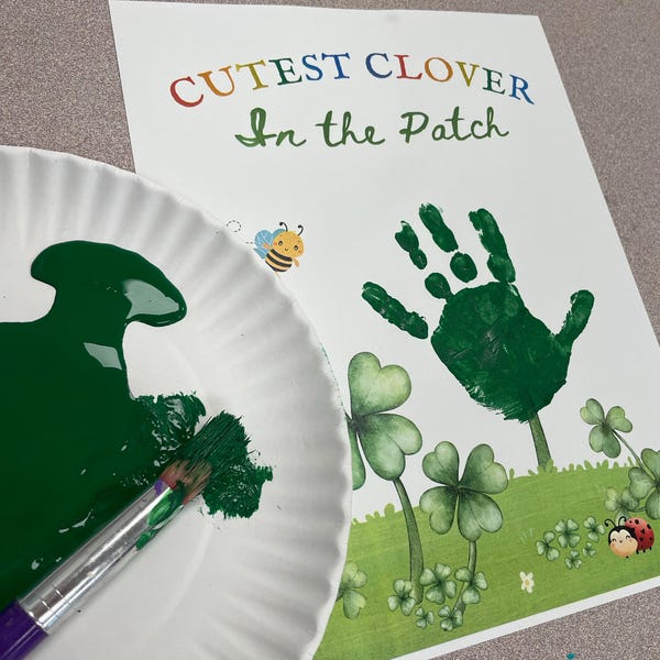 St Patrick’s Day Handprint Art, Cutest Clover in the Patch, St Patrick ...