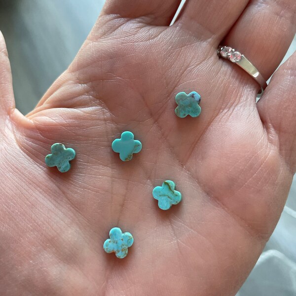 Arizona Turquoise, Clover Both Side Flat, Loose Gemstone, Four Leaf ...