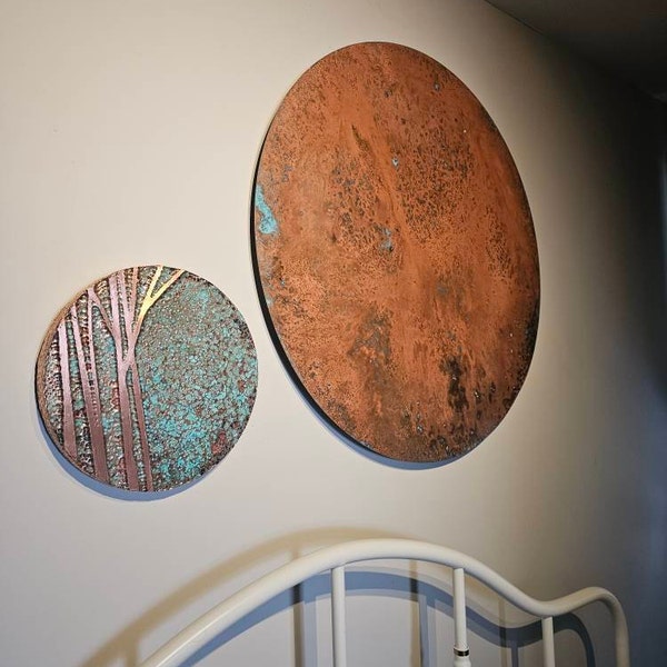 Rustic Copper Wall Art | Farmhouse Decor | Textured Wall Decor ...