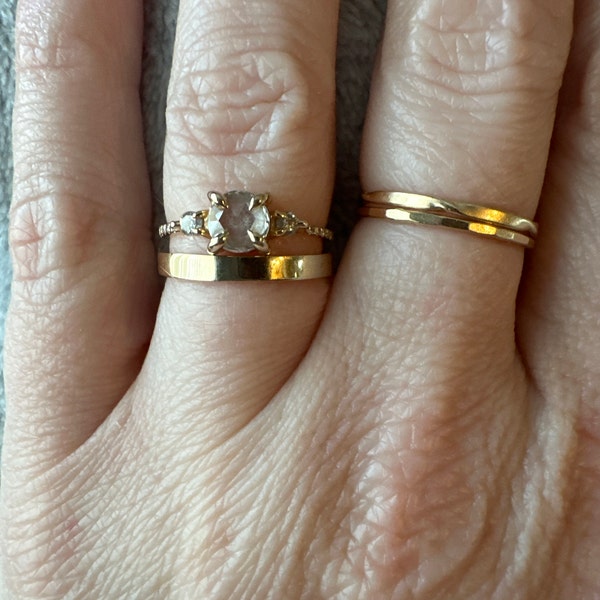 2mm Yellow Gold Flat Wedding Band FLAT POLISHED 10k, 14k, 18k Solid Gold Wedding Band for Men ...