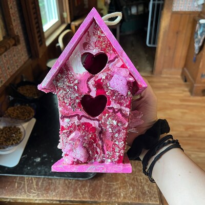 Mini Peach Floral Pressed Birdhouse - Etsy