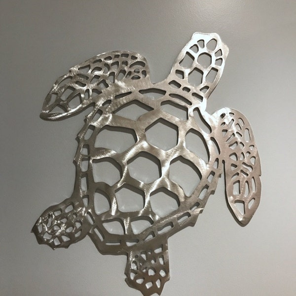 Sea Turtle 16.75" or 26" Handmade Metal Wall Hanging, Aluminum, Indoor ...