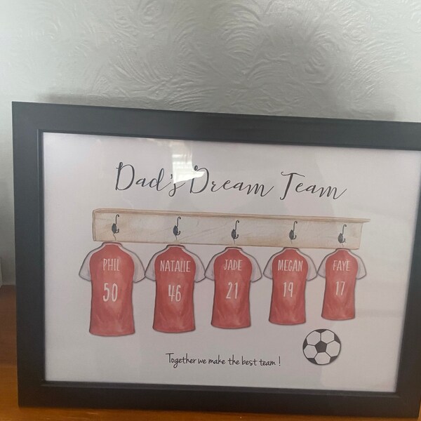 Father’s Day Gift, Football Print, Dads Dream Team, Gifts for Dad ...