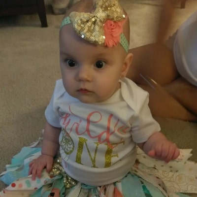 Wild One Tutu Outfit,peach,mint and Gold Wild One Dreamcatcher Birthday ...